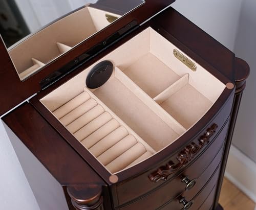 Hives and Honey Morgan Armoire Jewelry Cabinet, Dark Walnut