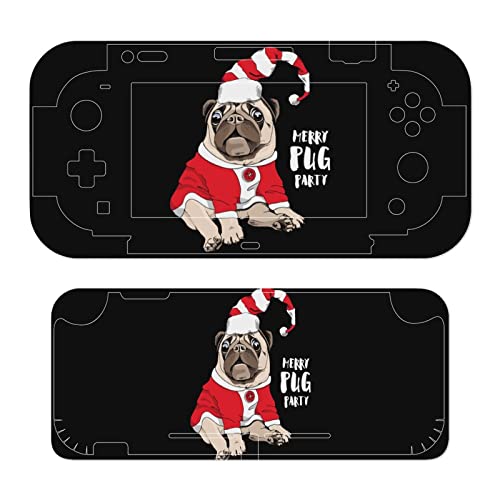 Santa Pug Stickers Full Wrap Decal Skin Faceplate Protective Stickers Compatible for Nintendo Switch for Switch Lite