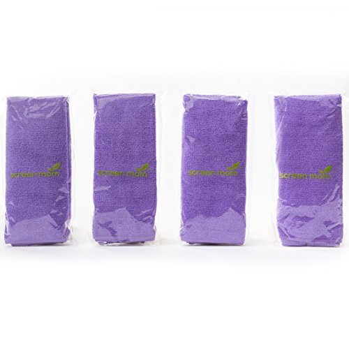 Screen Mom Screen Cleaning Purple Microfiber Cloths (4-Pack) - Best for LED, LCD, TV, iPad, Tablets, Computer Monitor, Flatscreen
