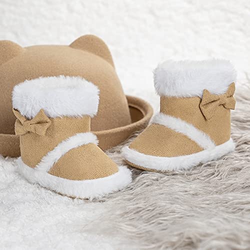 Zoolar Infant Unisex Warm Fur Lining Soft Boots Baby Winter Ankle Non-Slip Rubber Texture Sole Toddler Winter Snow Crib Shoes
