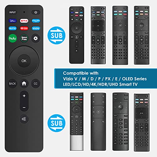 Universal Replacement Remote XRT260 for All Vizio Smart TVs with Shortcut Buttons Disney, Netflix, Prime Video, Hulu, XUMO, VEDU, iHeart Radio and More.