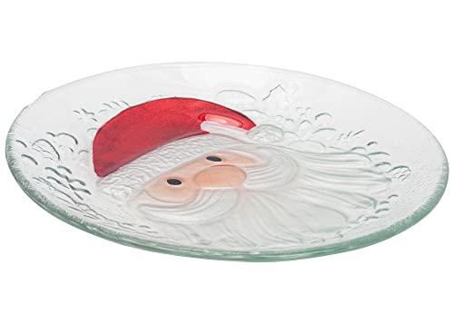 Transpac Fused Glass Santa Plate