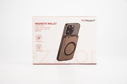 Magnetic Wallet Card Holder For Magsafe, RFID Blocking Slim Hardshell 4 Credit Card & Money Pocket Magnetic Adjustable Stand Wallet for Apple iPhone 16 15 14 13 12 Plus Max Not for iPhone 13/12 mini