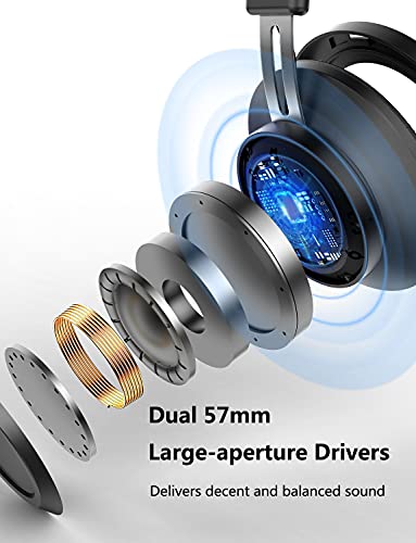 Bluedio BT5 Wireless Headphone and Wired Stereo Bluetooth Over-Ear Headset with Built-in Microphone, Suitable for Cell Phones Computer TV Laptop Travel and Work