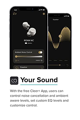 Cleer Audio, Roam NC Wireless Bluetooth Noise Cancelling Earbuds with Long Lasting Battery Life, Sweat Proof and Water Resistant, Touch Controls, Ambient Mode Music and Calls, Black