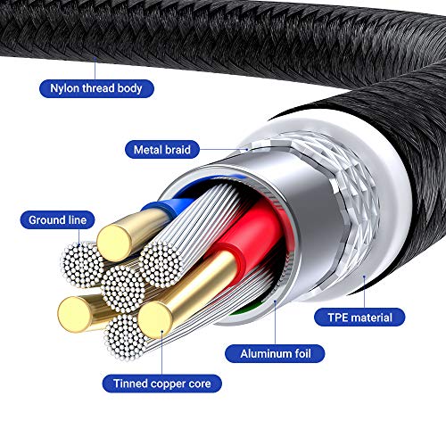 TOPK Magnetic Charging Cable, Magnetic Phone Charger [6-Pack,1ft/3ft/3ft/6ft/6ft/10ft],3-in-1 Magnetic USB-A to Micro USB,USB C Cable Compatible with Android Devices (Black)