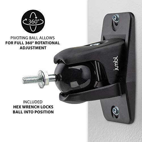 Jumbl SINSB7B ProGrip Ultra Stainless Steel Speaker Wall Mount Bracket, Black, Pair of 2