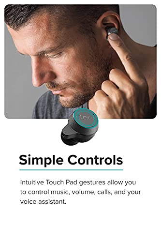 Cleer Audio, Roam NC Wireless Bluetooth Noise Cancelling Earbuds with Long Lasting Battery Life, Sweat Proof and Water Resistant, Touch Controls, Ambient Mode Music and Calls, Black