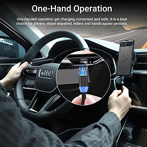 TOPK Magnetic Charging Cable, Magnetic Phone Charger [6-Pack,1ft/3ft/3ft/6ft/6ft/10ft],3-in-1 Magnetic USB-A to Micro USB,USB C Cable Compatible with Android Devices (Black)