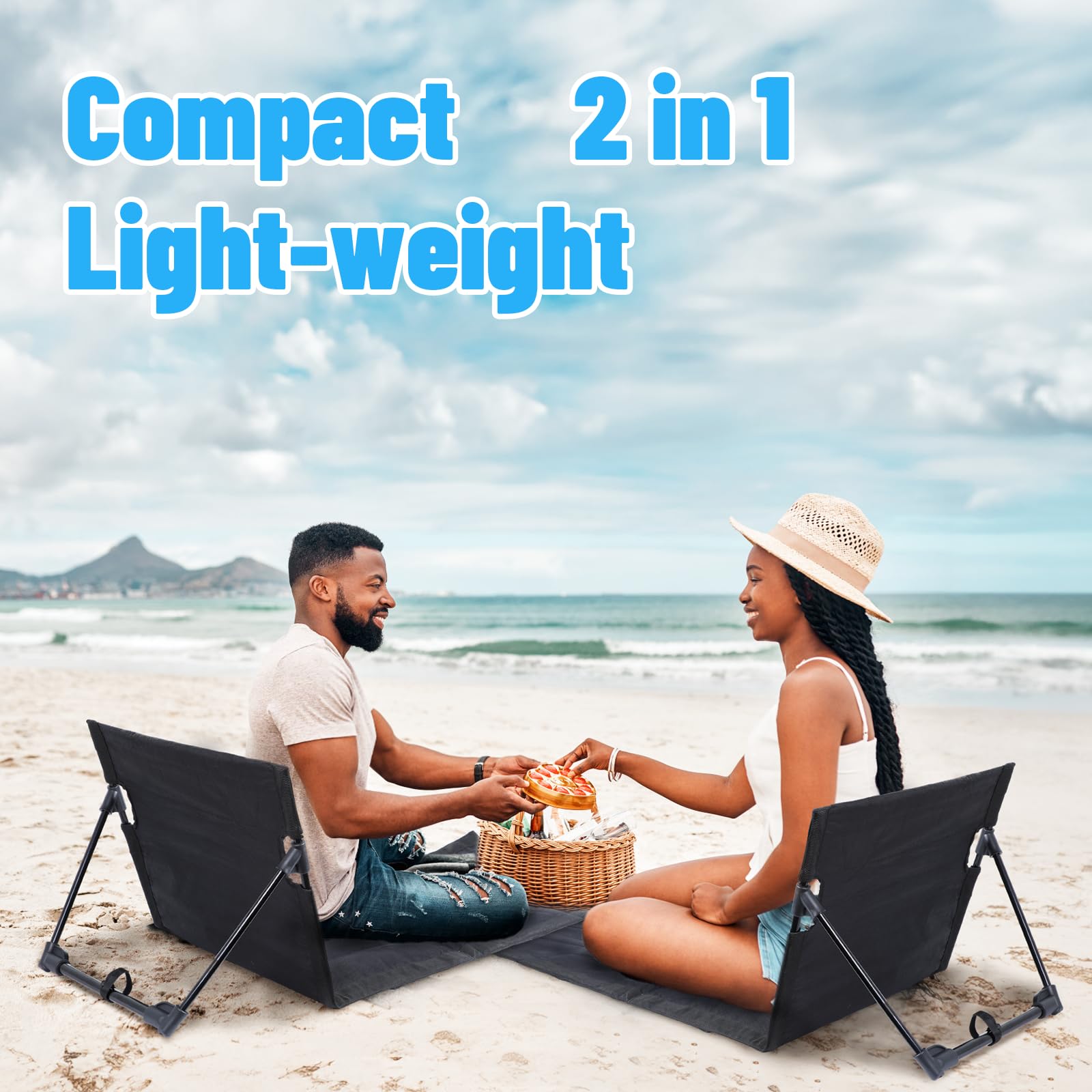 Portable Beach Mat Lounge Chair, Folding Lounge Chairs for Adults, Ideal Tanning Mat for Sunbathing, Beach Lounger for Patio Lightweight Camping Chairs