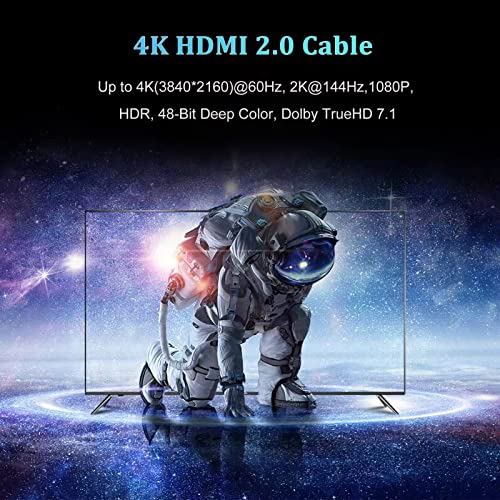UVOOI Short HDMI Cable 1 Foot 2-Pack, 4K 1FT HDMI to HDMI Cable High Speed HDMI 2.0 Cord Supports 4K@60Hz, 2K, 1080P, HDCP 2.2, HDR, 3D, ARC & Ethernet