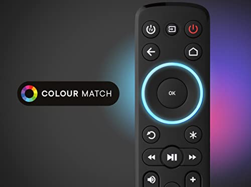 One For All Streamer Remote – Universal Remote Control for up to 3 Devices Infrared Controlled Streamer Boxes TVs and Sound bar – Learning Feature - Backlit Keys - Black – URC7935
