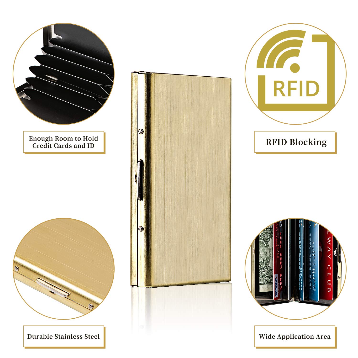 RFID Blocking Credit Card Holder/Protector Card Holder Case,Best Metal/Stainless Steel Travel Slim Wallet/Case for Men & Women