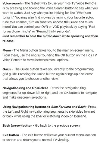(2-Pack) Replacement for Verizon FiOS TV All in One Smart Voice Remote Control (Not Backward Compatible), Black