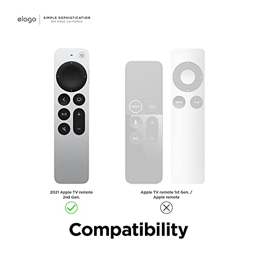 elago R5 Locator Case Compatible with 2022 Apple TV 4K Siri Remote 3rd Gen, Compatible with 2021 Apple TV Siri Remote 2nd Gen and Compatible with Apple AirTag - Full Access to All Functions [Black]