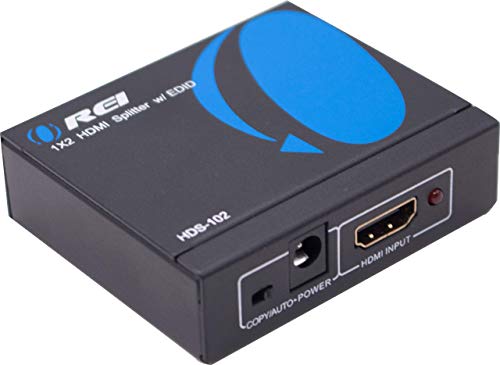 OREI 4K HDMI Splitter 1 in 2 Out with 2-Pack 6 ft HDMI Cable Ultra HD 4k@ 30 Hz 1x2 Ver. 1.4 HDCP - Supports 3D Full HD 1080P