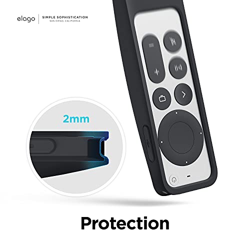 elago R5 Locator Case Compatible with 2022 Apple TV 4K Siri Remote 3rd Gen, Compatible with 2021 Apple TV Siri Remote 2nd Gen and Compatible with Apple AirTag - Full Access to All Functions [Black]