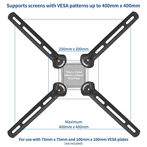 VIVO Steel VESA Mount Adapter Plate Brackets for LCD Screens, Conversion Kit for VESA up to 400x400mm, MOUNT-AD4X4