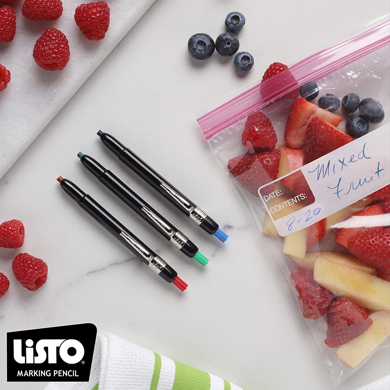 Listo 1620 and 162 Marking Pencils Kit, 12 Pencils, 72 Refill Leads - Orange, Chisel Tip, Firm, Flat End, Ideal for Marking and Writing on Hard Surfaces, Construction Theme, Not Water Resistant
