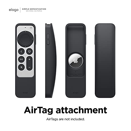 elago R5 Locator Case Compatible with 2022 Apple TV 4K Siri Remote 3rd Gen, Compatible with 2021 Apple TV Siri Remote 2nd Gen and Compatible with Apple AirTag - Full Access to All Functions [Black]