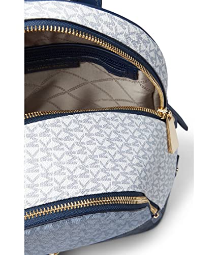 Michael Kors Women's Rhea Zip Medium Backpack, Navy/White/Light Blue, OneSize