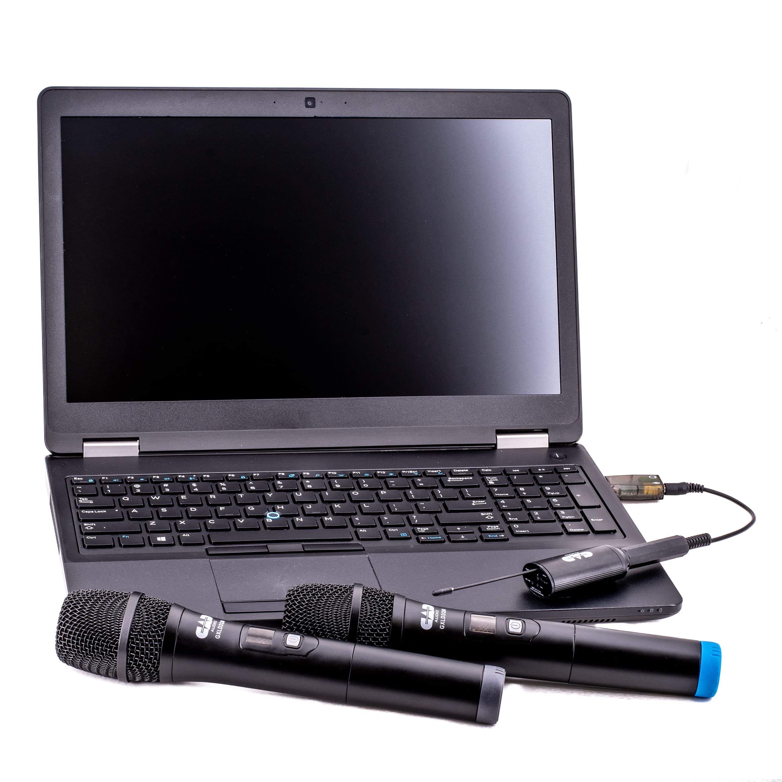 CAD Audio GXLD2QM Digital Frequency Agile Dual HH Wireless Microphone System with USB and TRS Podcast and Content Creator ready adapters