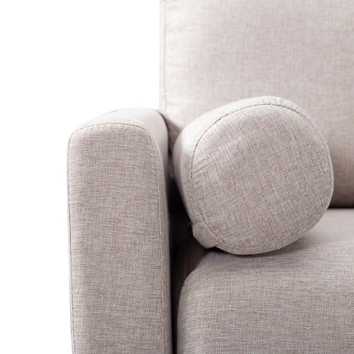 Convertible Modular Sectional Sofa,L-Shaped Reversible Corner Couch with Chaise Lounge and Rubber Wood Legs,Comfy Upholstery 3-Seat w/Toss Pillows for Living Room/Apartment/Office/Compact Space
