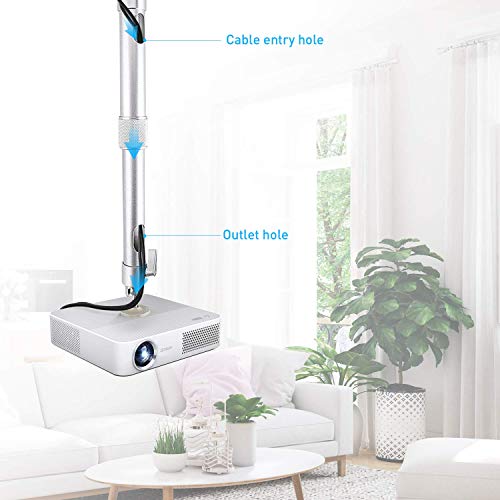 NIERBO Universal Projector Wall Ceiling Mount Hanger 360°Rotatable Head with Extendable Length 11.8 Inch to 19.7 Inch / 11 lbs Load Mounting Bracket
