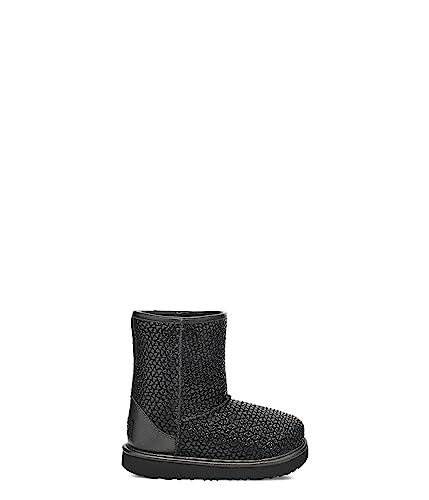 UGG Unisex-Child Classic Ii Gel Hearts Boot, Black, 12 Toddler