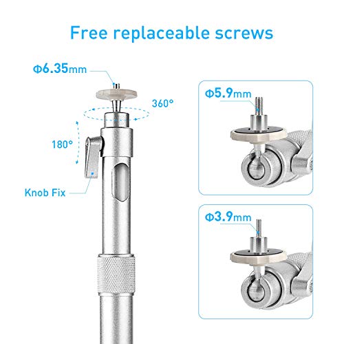 NIERBO Universal Projector Wall Ceiling Mount Hanger 360°Rotatable Head with Extendable Length 11.8 Inch to 19.7 Inch / 11 lbs Load Mounting Bracket