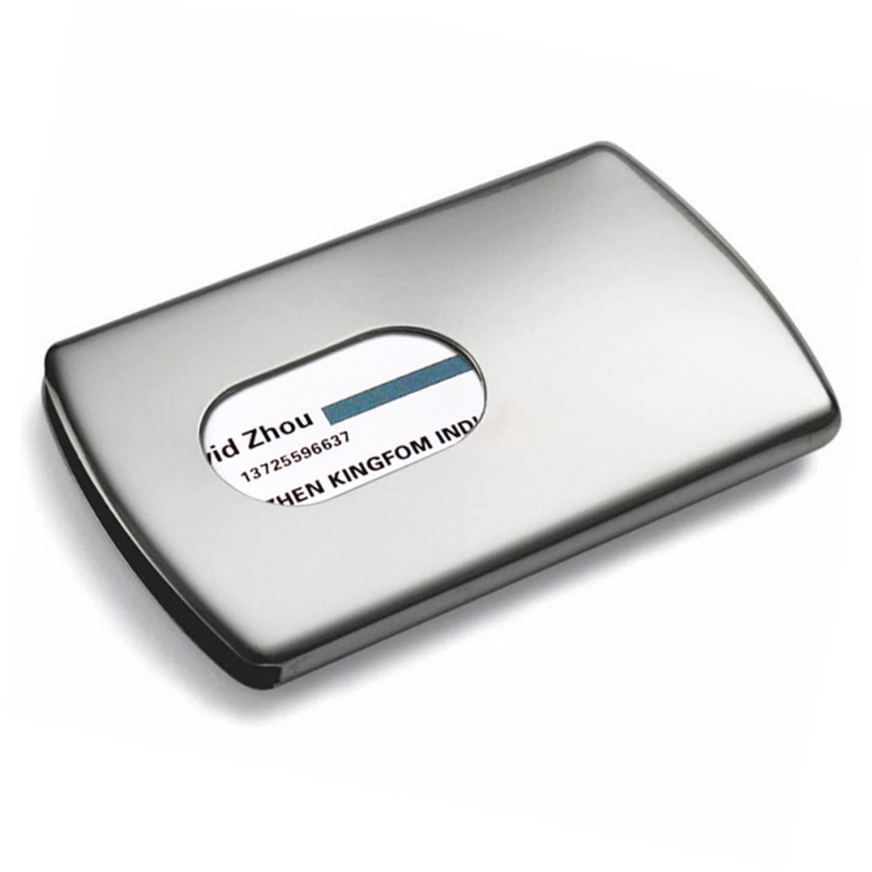 VILLCASE Stainless Steel Business Card Case Portable Metal Name Holder Credit Card Slot Sleek Design