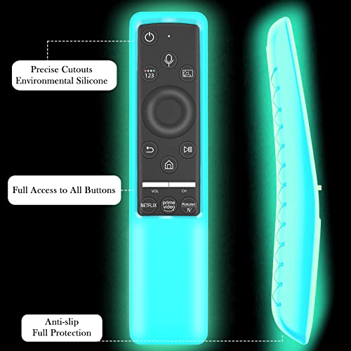 Case Compatible with Samsung Smart TV Remote Glow in The Dark Controller BN59 Series, Light Weight Silicone Cover Protector Shockproof Anti-Slip Remote Skin Sleeve - Sky Glow