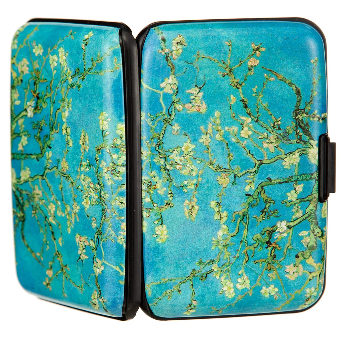 VICHLINE Aluminum Wallet RFID Blocking Metal Credit Card Holder Slim Hard Case (Almond Blossoms)