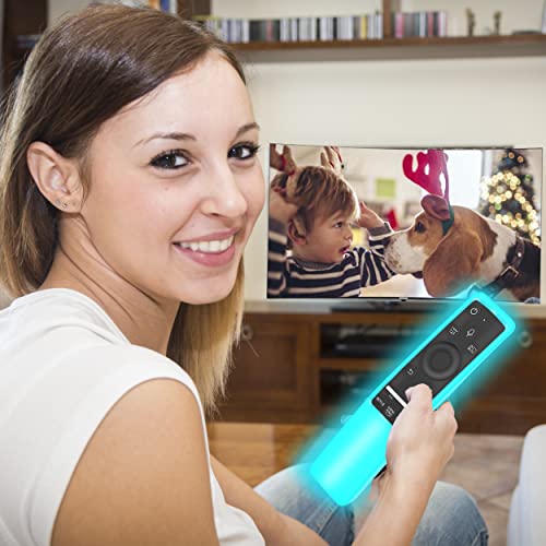 Case Compatible with Samsung Smart TV Remote Glow in The Dark Controller BN59 Series, Light Weight Silicone Cover Protector Shockproof Anti-Slip Remote Skin Sleeve - Sky Glow