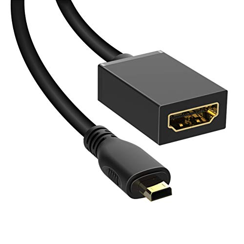 GANA Micro HDMI to HDMI Adapter Cable, Micro HDMI to HDMI Cable (Male to Female) for Gopro Hero and Other Action Camera/Cam with 4K/3D Supported