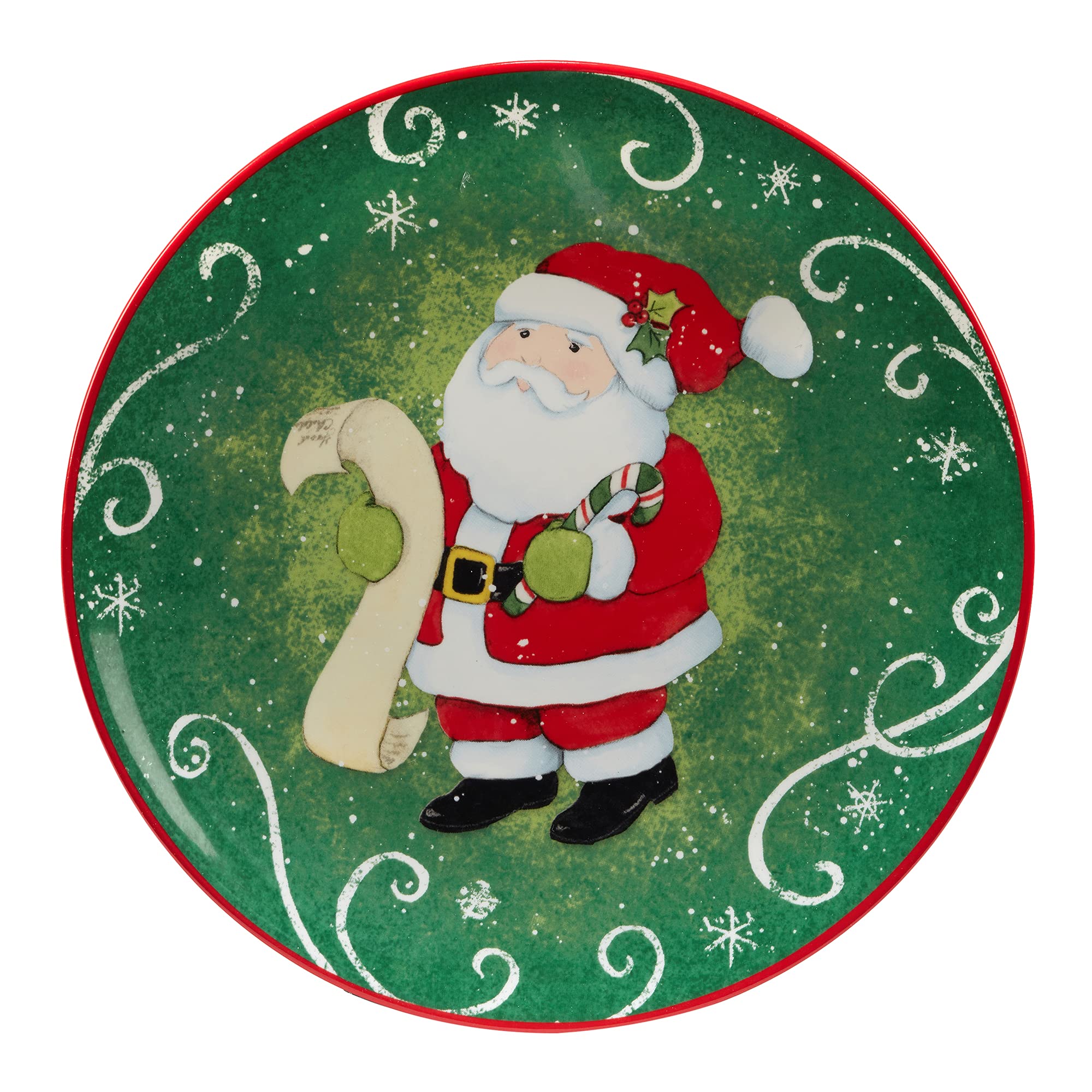 Certified International Holiday Magic Santa 9" Dessert/Salad Plates, Set of 4