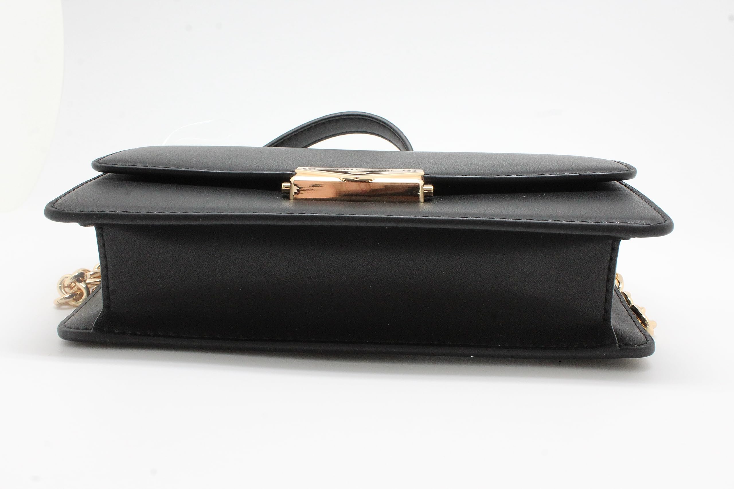 MICHAEL KORS CECE MEDIUM FLAP VEGAN LEATHER SHOULDER CROSSBODY BAG CLUTCH BLACK