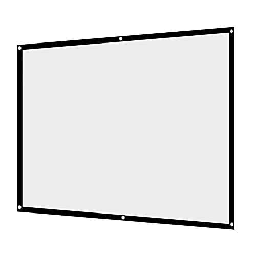 60-100 Inch Portable Foldable Non-Crease White Projector Curtain Projection Screen 4:3(100 inches)