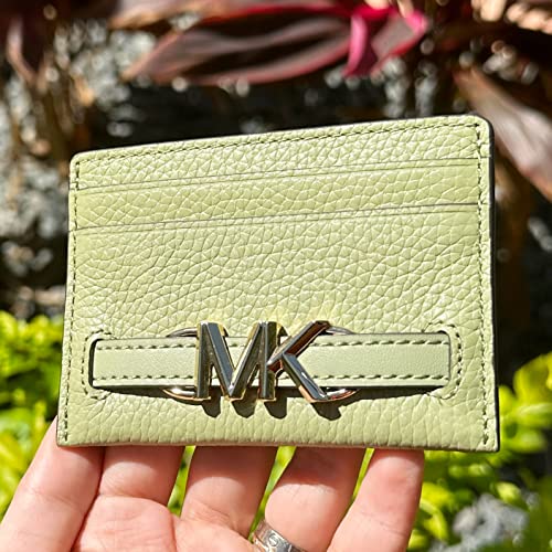 Michael Kors Reed Large Card Holder Wallet MK Signature Logo Leather (Light Sage)