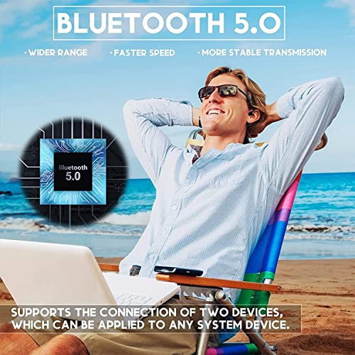 ESSONIO Bone Conduction Headphones Open Ear Headphones with Microphone IPX5 Waterproof Wireless Bluetooth Headset for Cell Phones