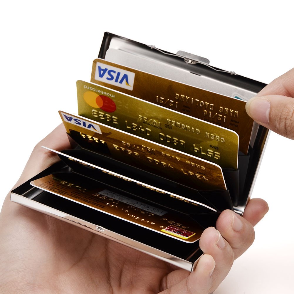 EASTNIGHTS RFID Credit Card Holder Metal Wallet Slim Credit Card Case Protector Business Card Holder for Women or Men