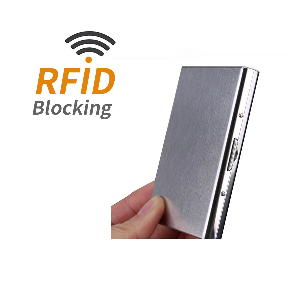 EASTNIGHTS RFID Credit Card Holder Metal Wallet Slim Credit Card Case Protector Business Card Holder for Women or Men