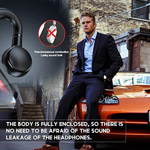ESSONIO Bone Conduction Headphones Open Ear Headphones with Microphone IPX5 Waterproof Wireless Bluetooth Headset for Cell Phones