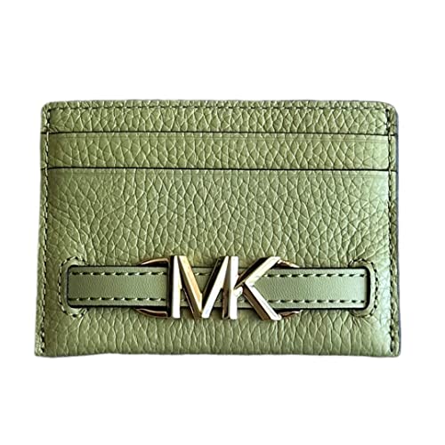 Michael Kors Reed Large Card Holder Wallet MK Signature Logo Leather (Light Sage)
