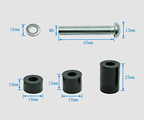 M8 Screws for Samsung TV M8x45mm TV Mounting Bolts Screws for Samsung TV with 25mm Long Spacers
