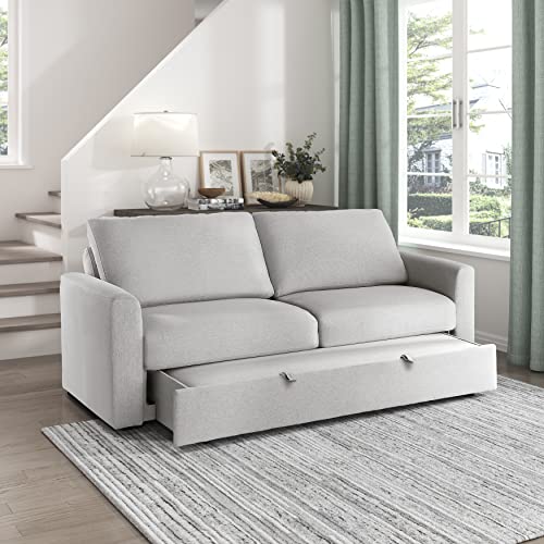 Lexicon Indale Convertible Studio Sofa Sleeper, Wooden Leg, Gray, Grey