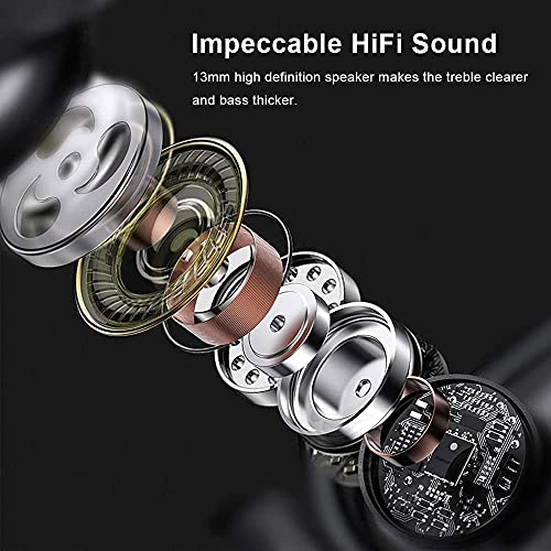 Soiedroo Red Bluetooth Wireless Earbuds Deep Bass Headphone with Dual Mic, CVC8.0 Noise Cancelling Earphone 3D Stereo Sound,Crystle Clear Phone Call Voice with Wireless Fast Chargingā¦