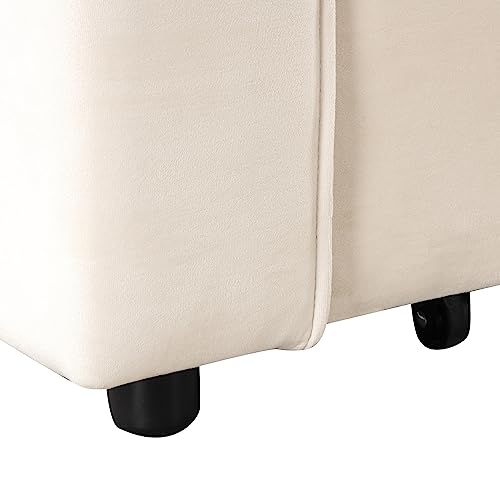 3 in 1 Upholstered Futon Sofa Convertible Twin Sofabed,Foldable Tufted Loveseat with Pull Out Sleeper Couch Bed, Space Saving Love Seat Daybed W/Side Pockets,USB Ports & Cupholders for Living Room