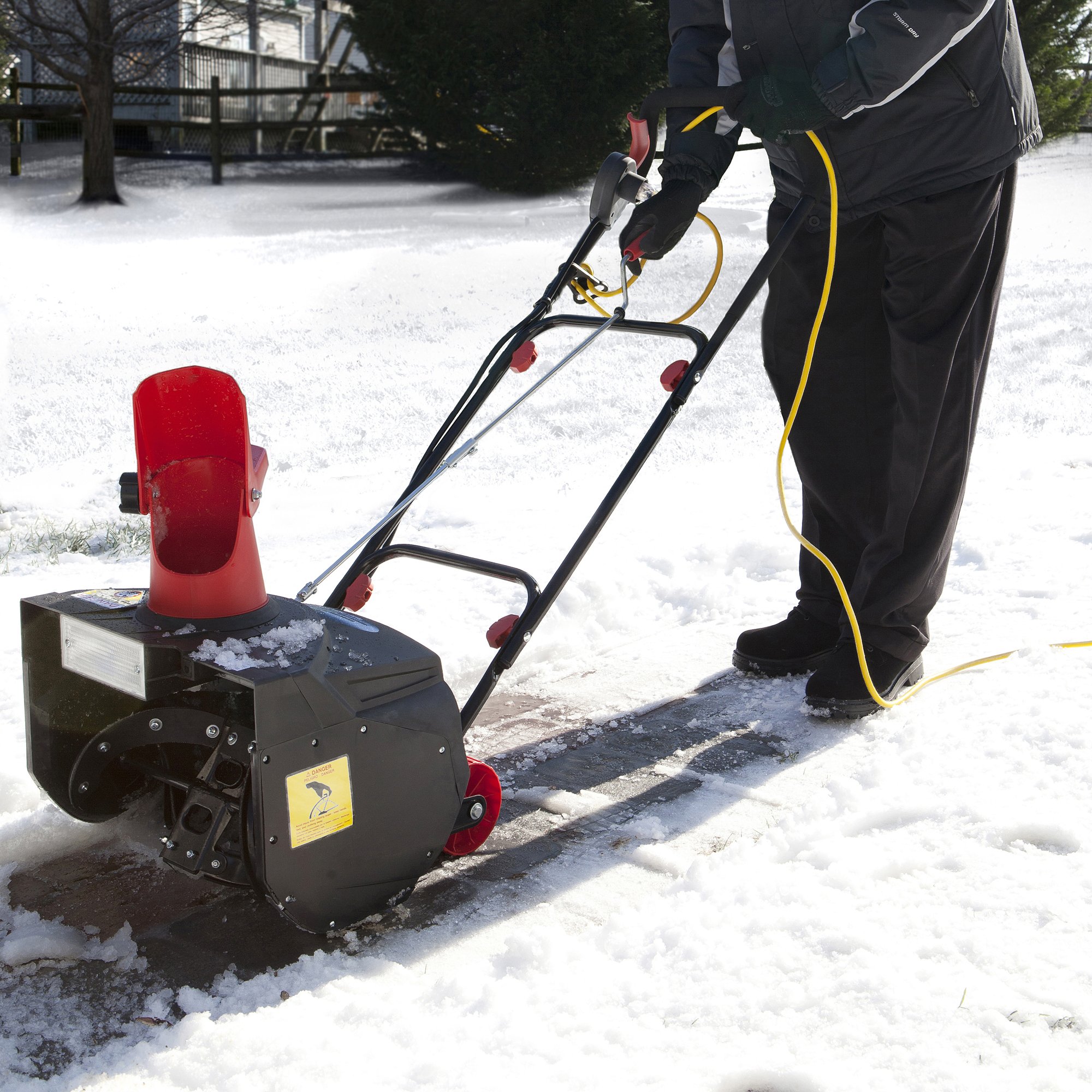 Snow Joe SJM988-RM Electric Snow Thrower with Light, Red/Black