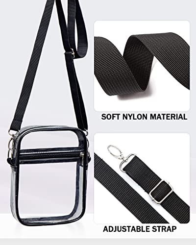clear bag for stadium events - Clear Crossbody Purse Bag, with Adjustable Shoulder Strap for Women, Men(black)